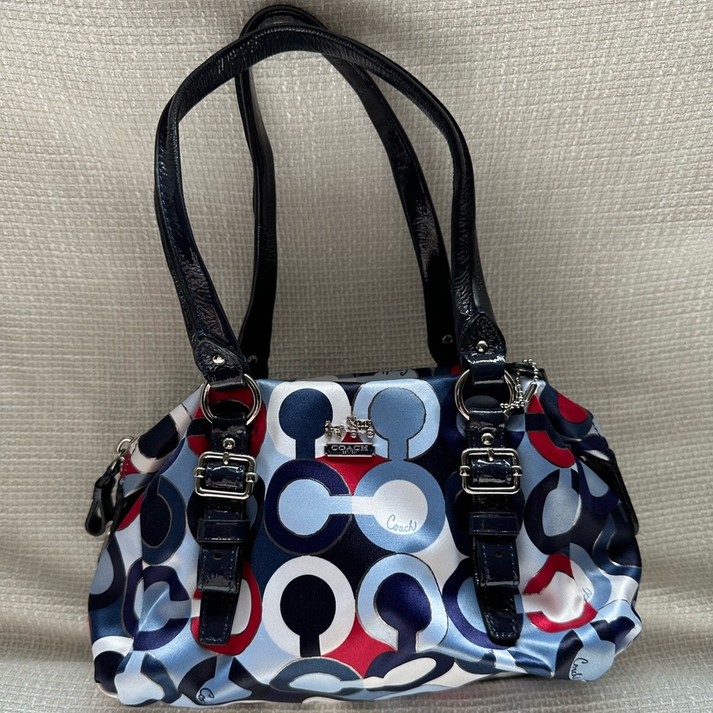 Coach Signature C Op Art Monogram Abstract Mini Satin… - Gem